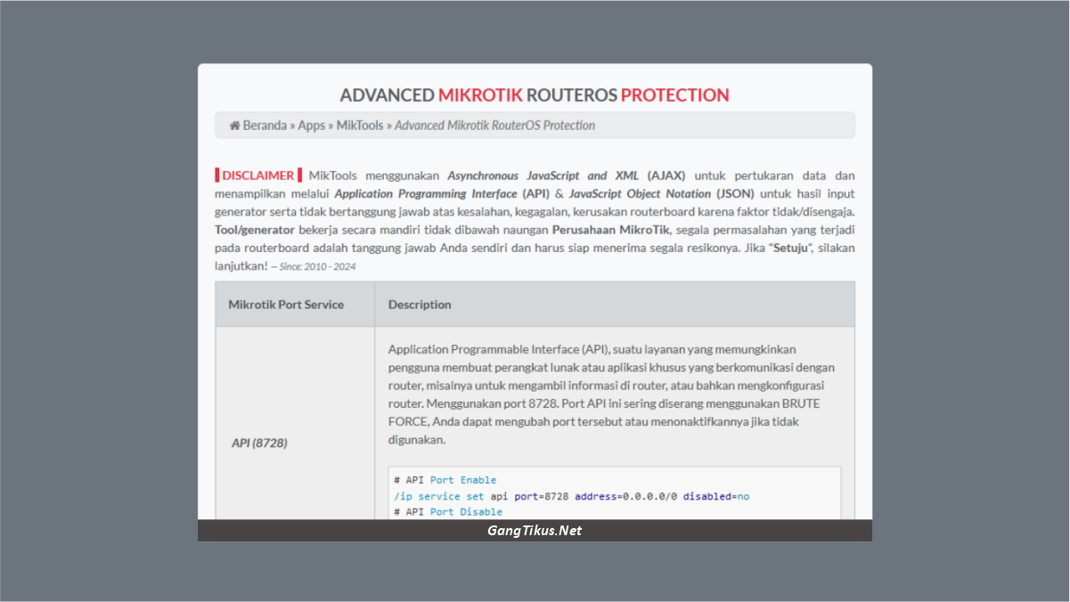 Advanced Mikrotik RouterOS Protection | MikTools